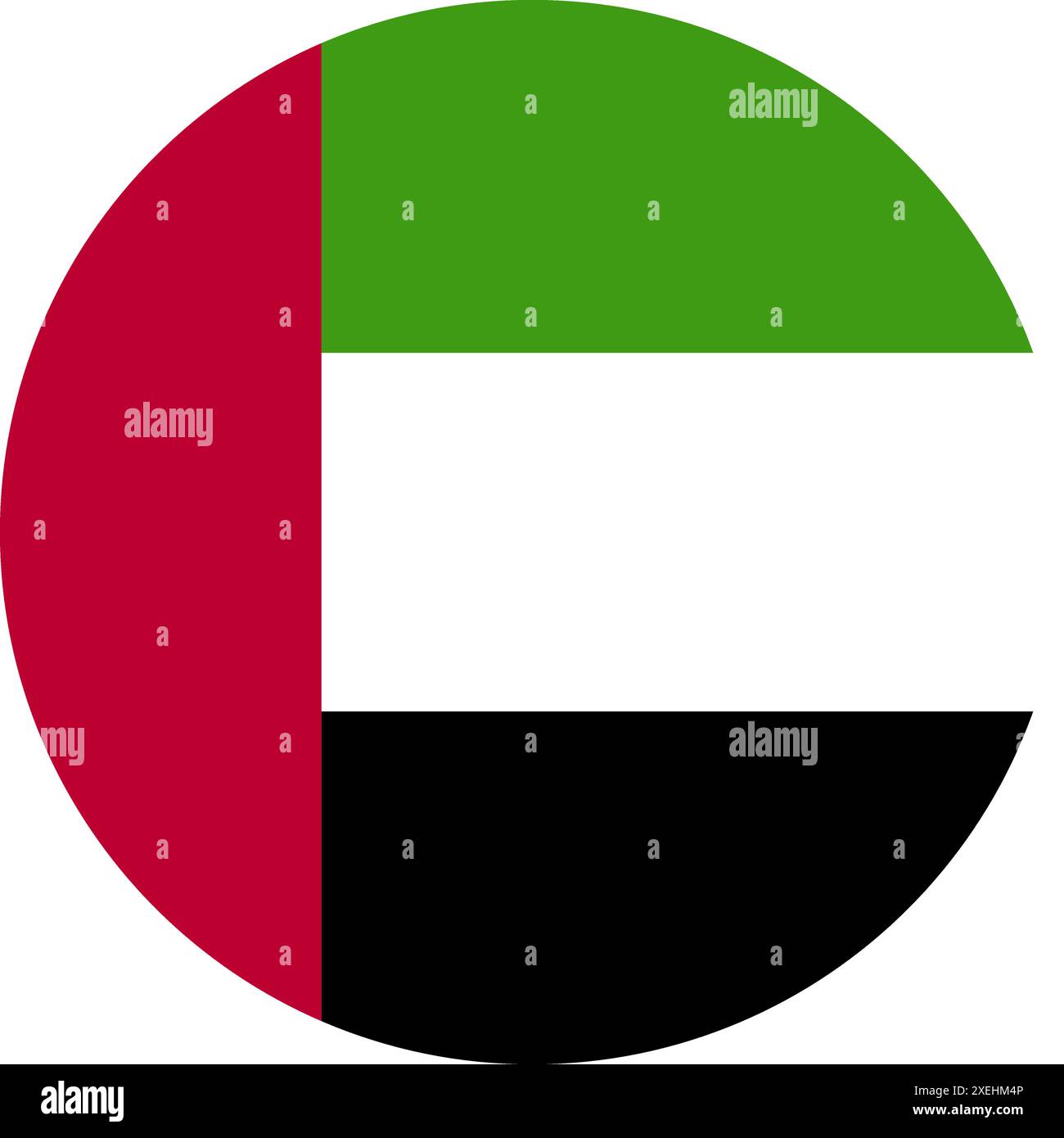 UAE Flag in circle vector illustration, official color, National flag ...