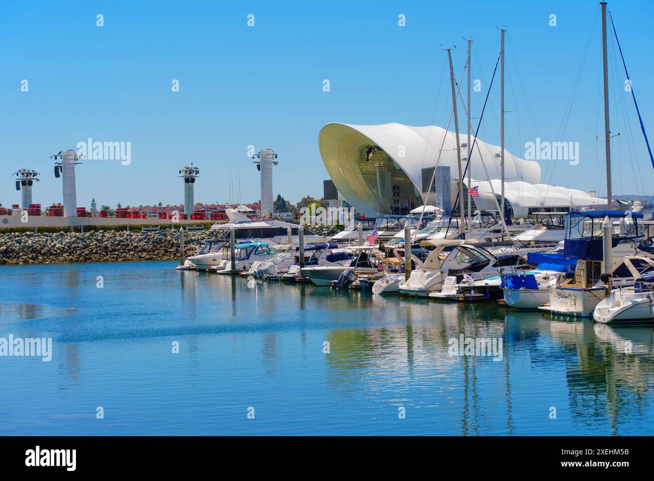 San Diego, California - April 16, 2024: View of boats docked at San ...