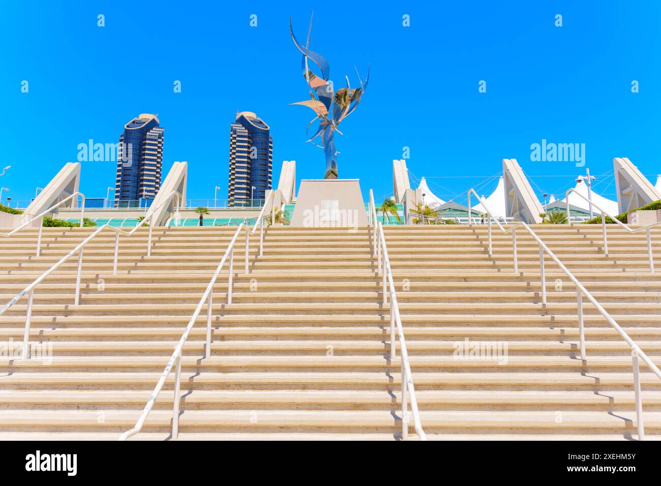 San Diego, California - April 16, 2024: Grand Stairway adorned with ...