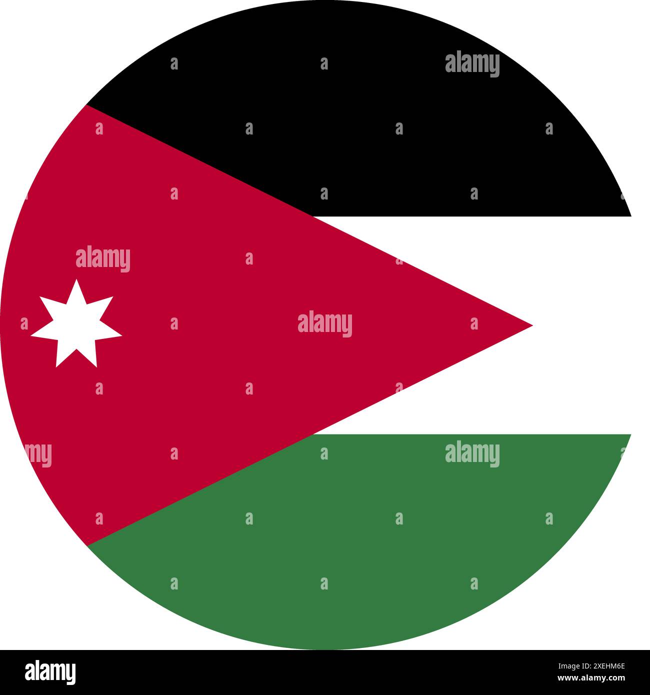 JORDAN Flag in circle vector illustration, official color, National ...