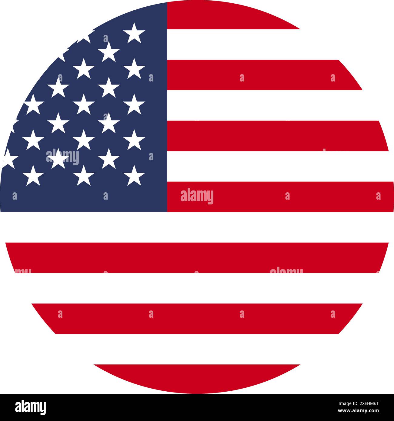 USA Flag in circle vector illustration, official color, National flag ...