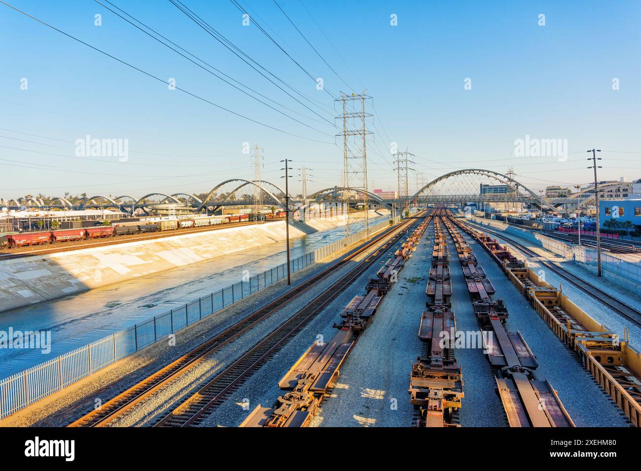 Los Angeles, California - April 12, 2024: 6th Street Bridge panorama ...
