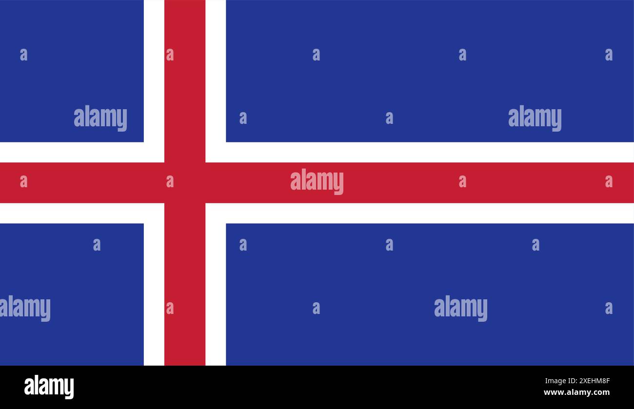 ICELAND Flag vector illustration, official color, National flag, symbol ...
