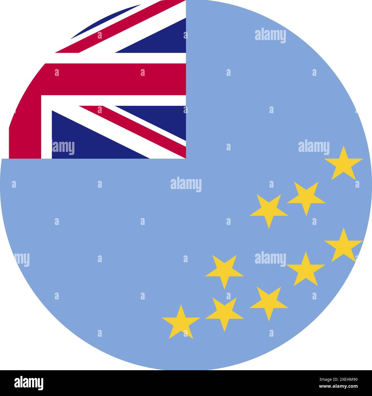 TUVALU Flag in circle vector illustration, official color, National ...