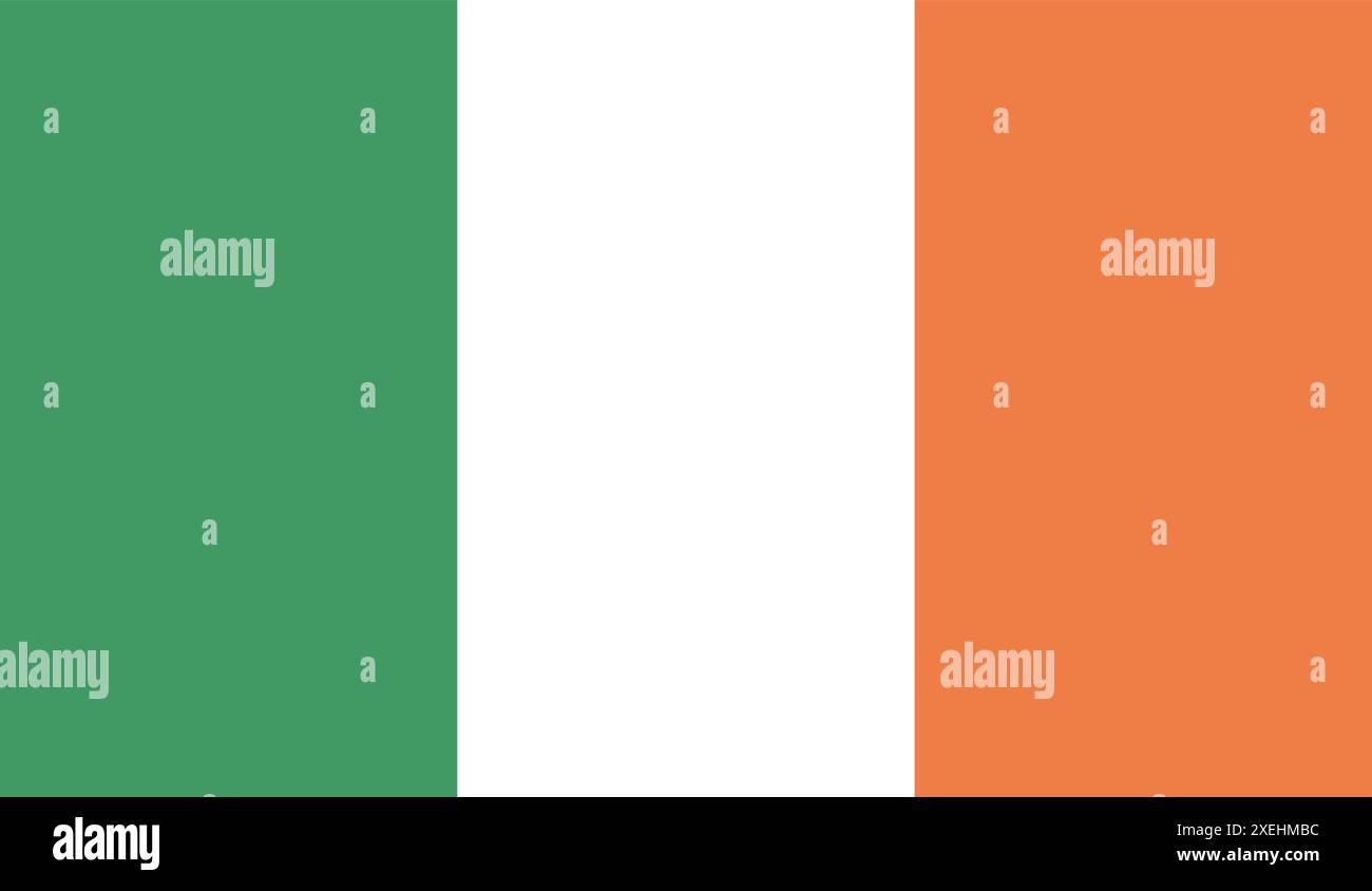 IRELAND Flag vector illustration, official color, National flag, symbol ...