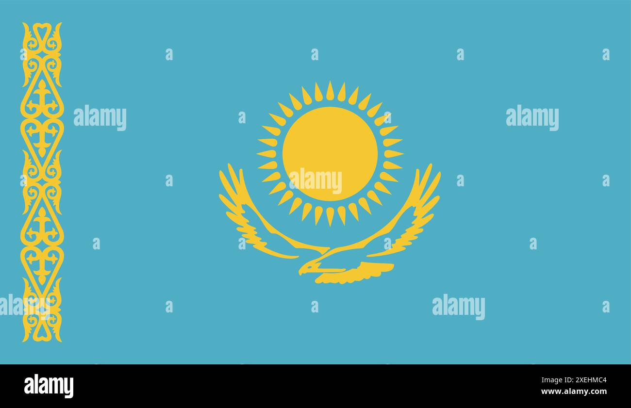 KAZAKHSTAN Flag vector illustration, official color, National flag ...