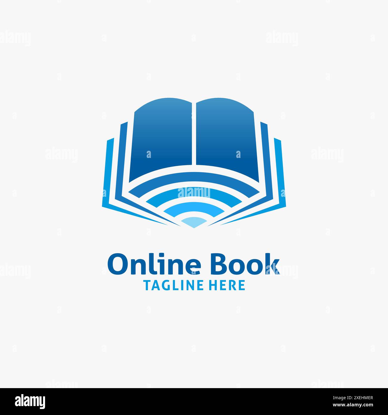 Book and wifi signal for online book logo design Stock Vector Image ...