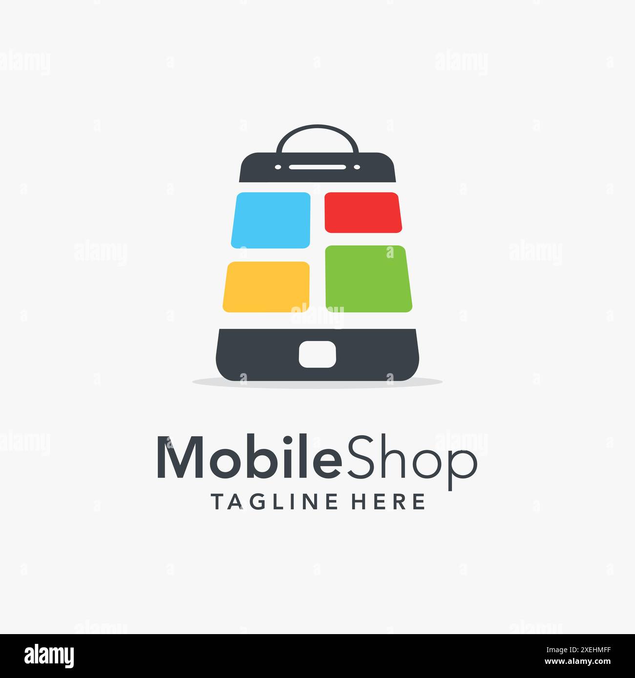 Smartphone and bag for mobile shop logo design Stock Vector Image & Art ...
