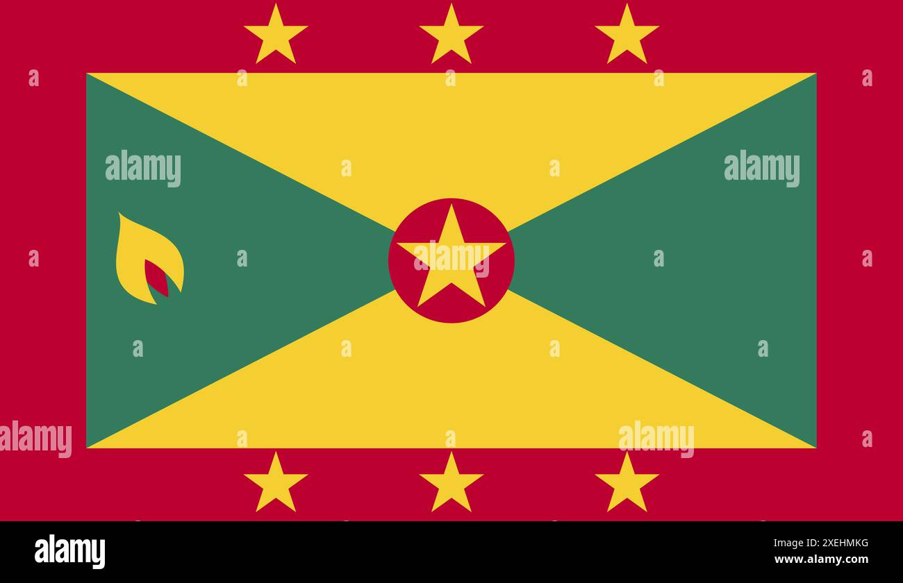GRENADA Flag vector illustration, official color, National flag, symbol ...