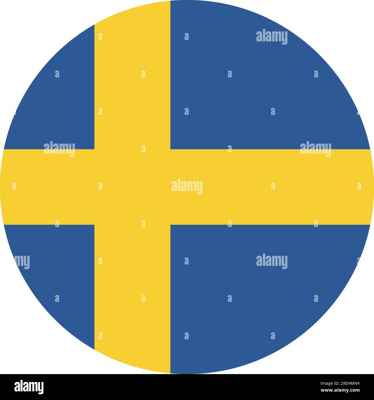 SWEDEN Flag in circle vector illustration, official color, National ...