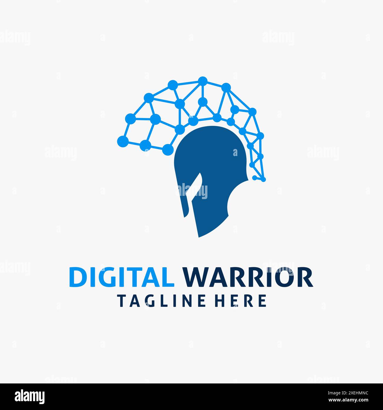 Spartan and tech elements for digital warrior logo design Stock Vector ...
