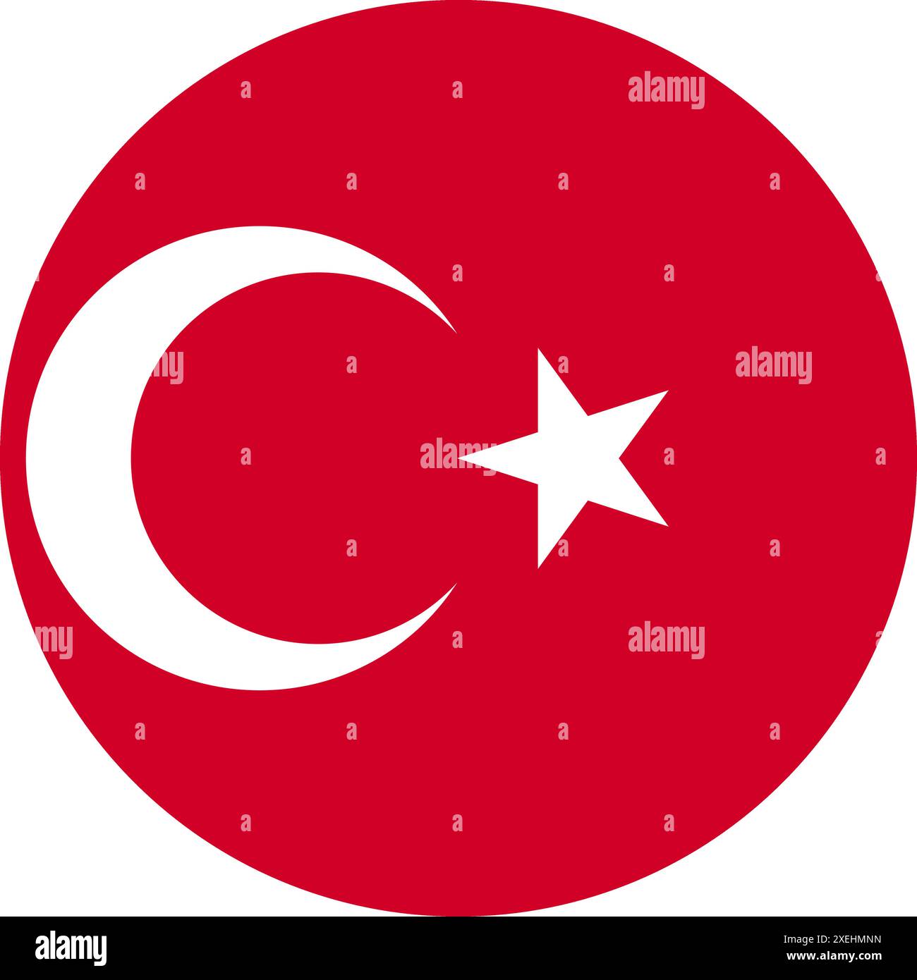 TURKEY Flag in circle vector illustration, official color, National ...