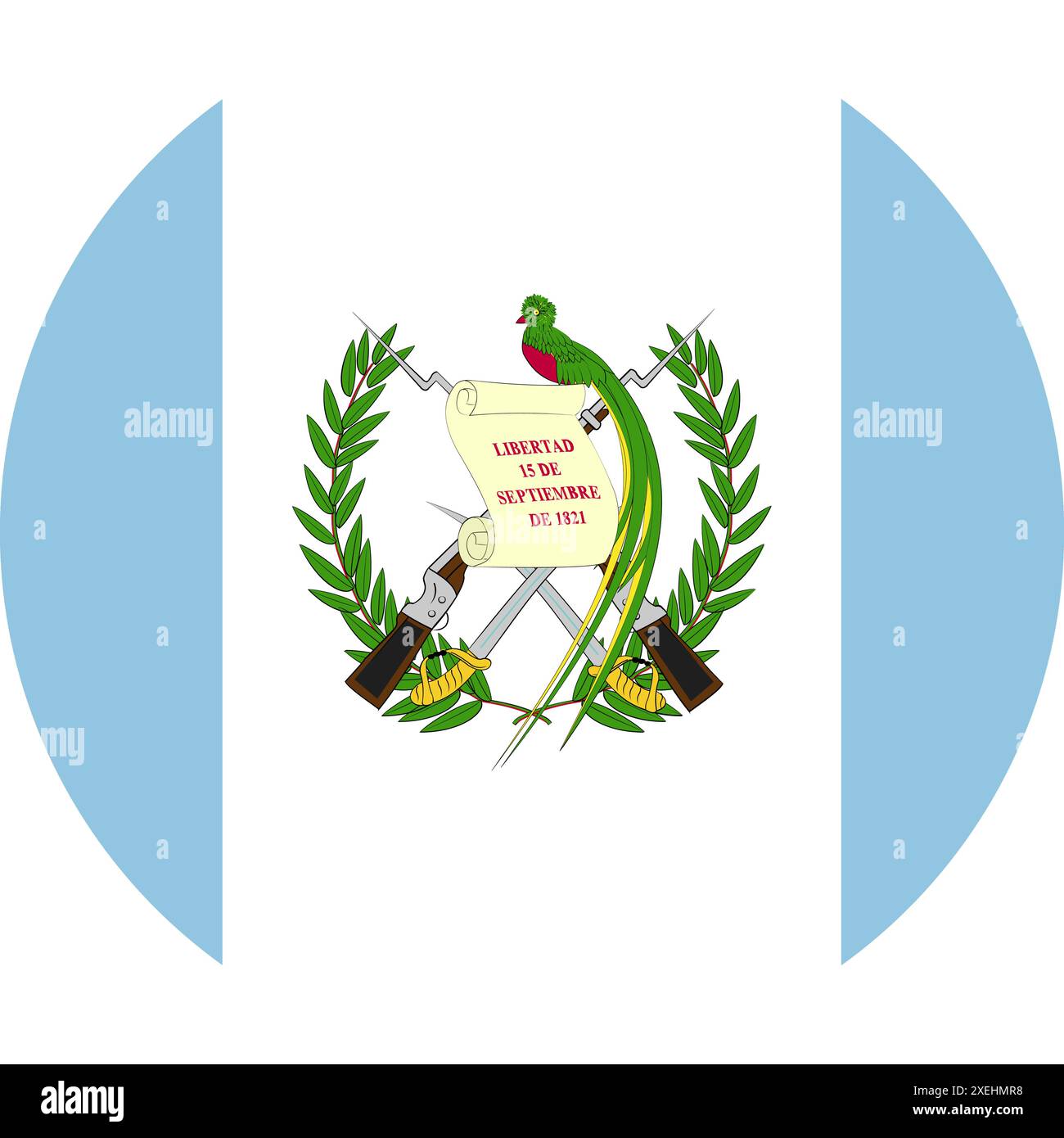 GUATEMALA Flag in circle vector illustration, official color, National ...