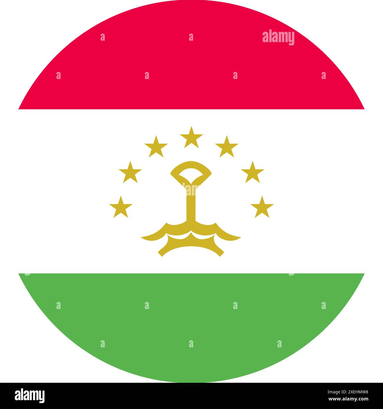 TAJIKISTAN Flag in circle vector illustration, official color, National ...
