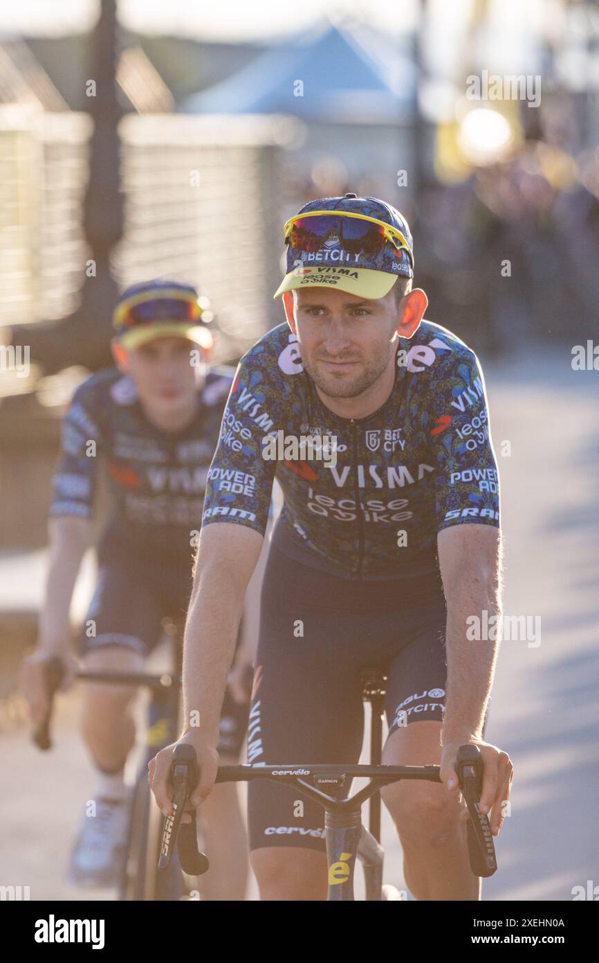 Florence: Tiesj Benoot (Visma Lease a Bike) during Team presentation ...