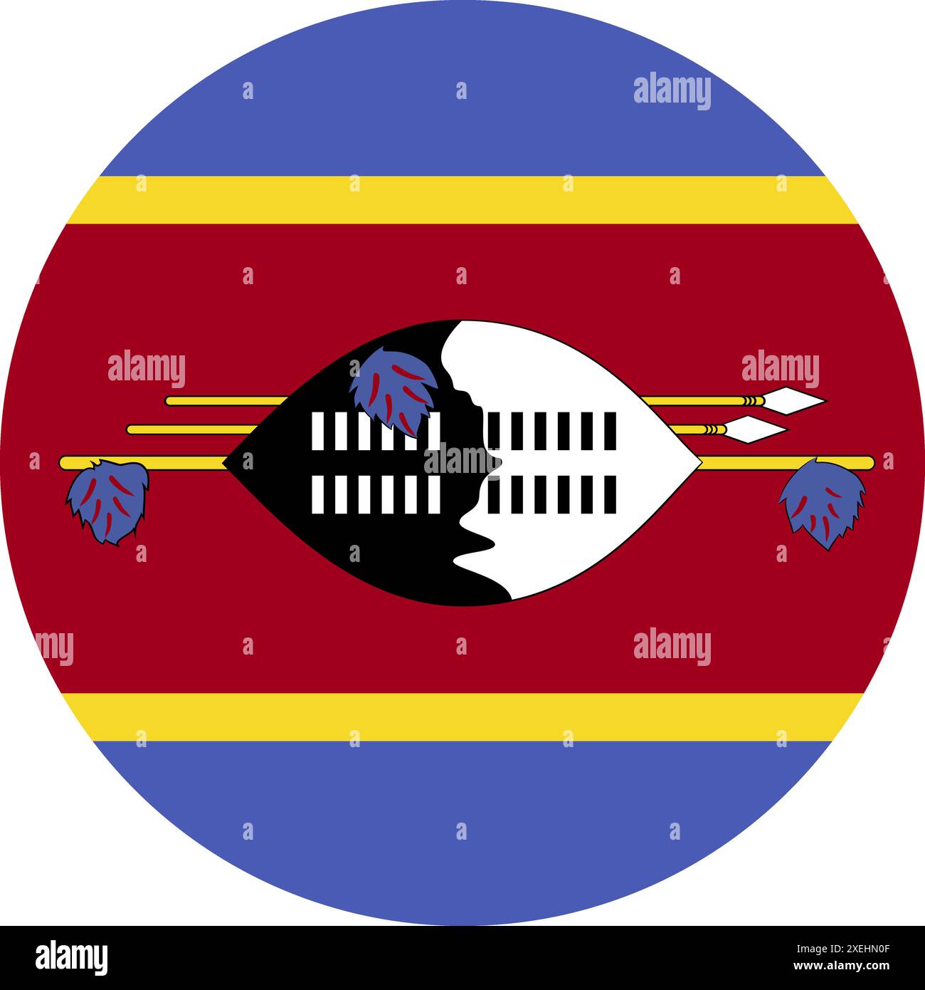 SWAZILAND Flag in circle vector illustration, official color, National ...