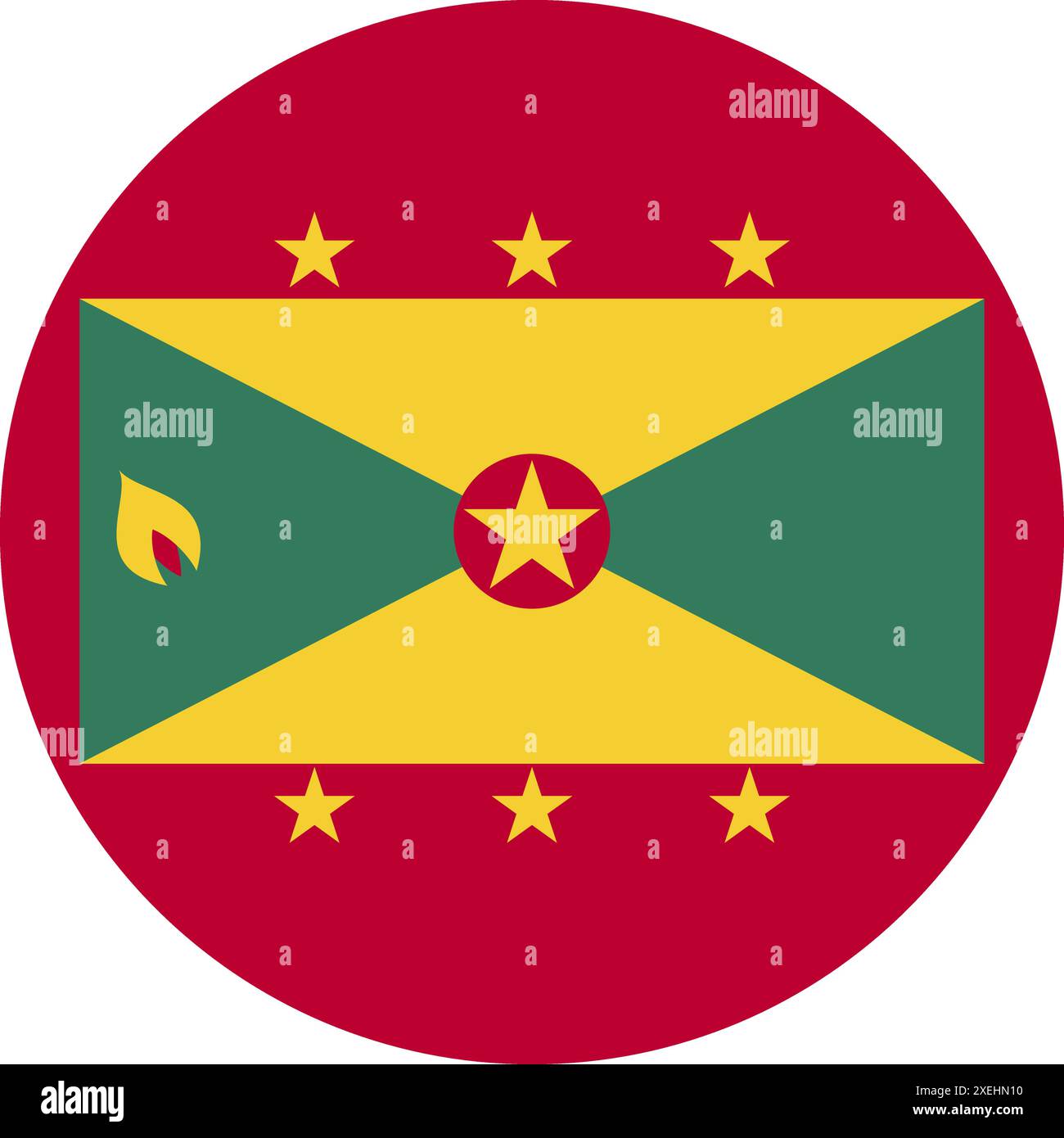 GRENADA Flag in circle vector illustration, official color, National ...