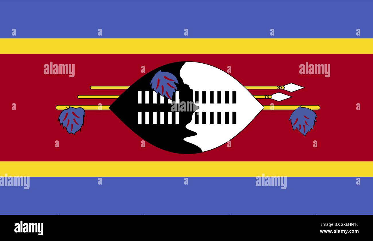 SWAZILAND Flag vector illustration, official color, National flag ...