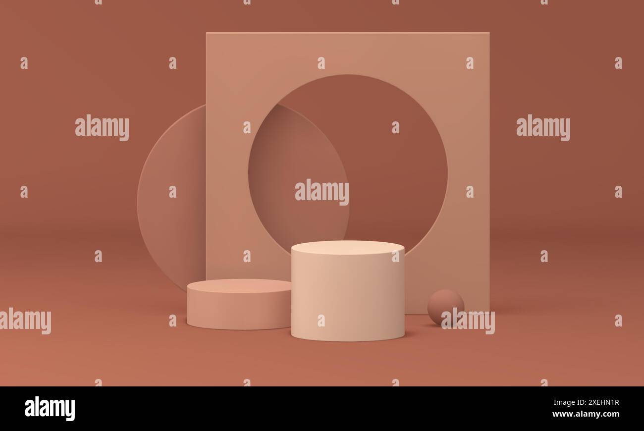 Geometric pedestal 3d platform foundation architecture construction ...