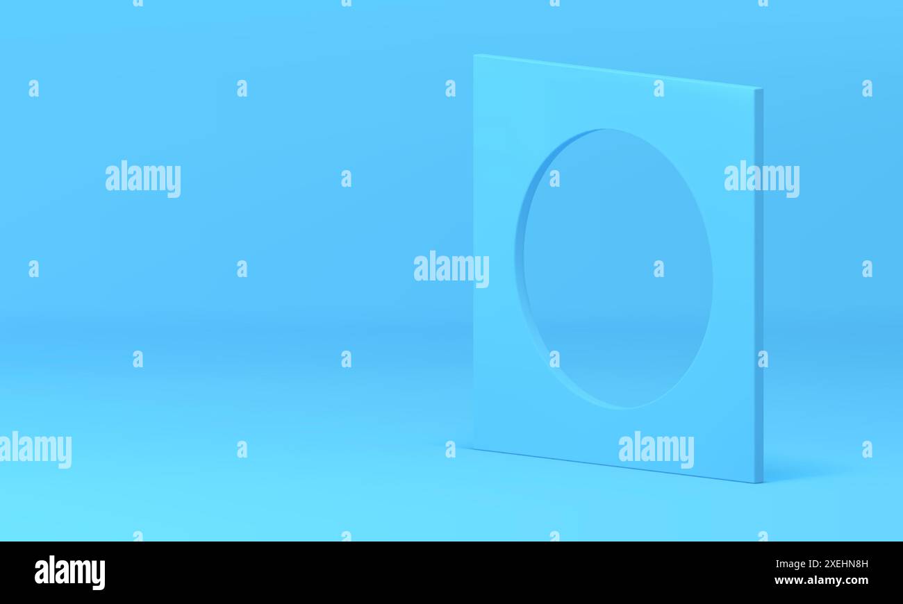 Blue block square hole construction isometric frame 3d decor element ...