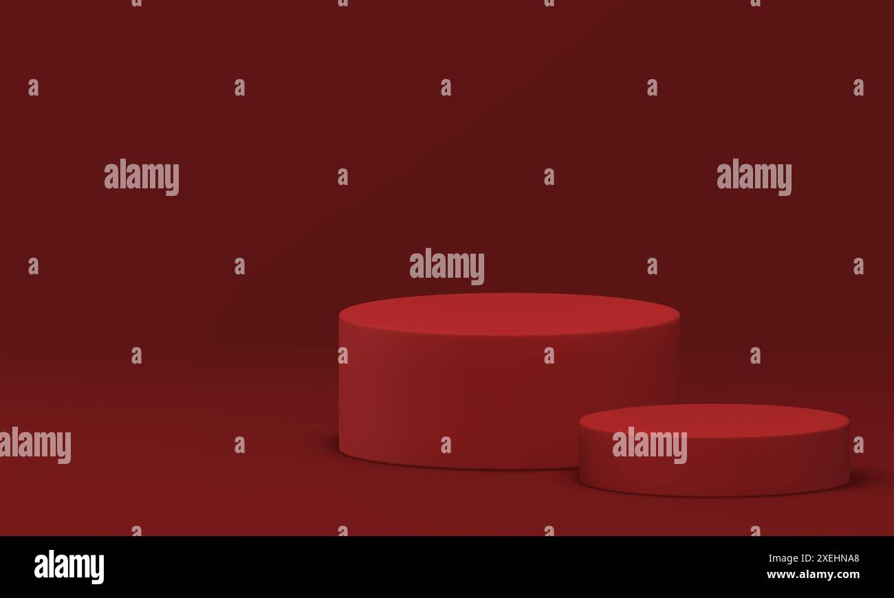 Cylinder 3d podium two pillar platform geometric construction for ...