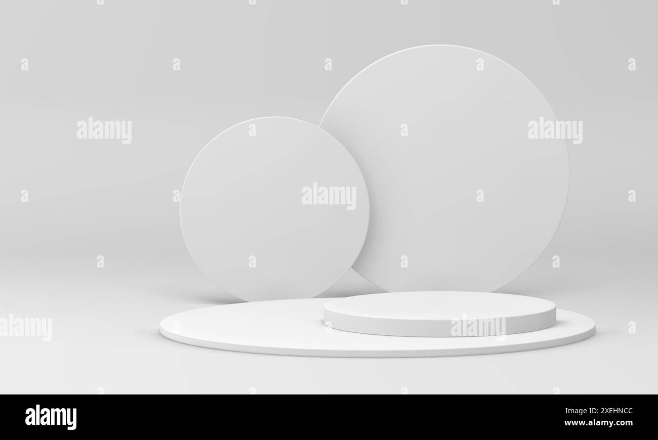 White 3d podium cylinder platform basic construction award arena event ...