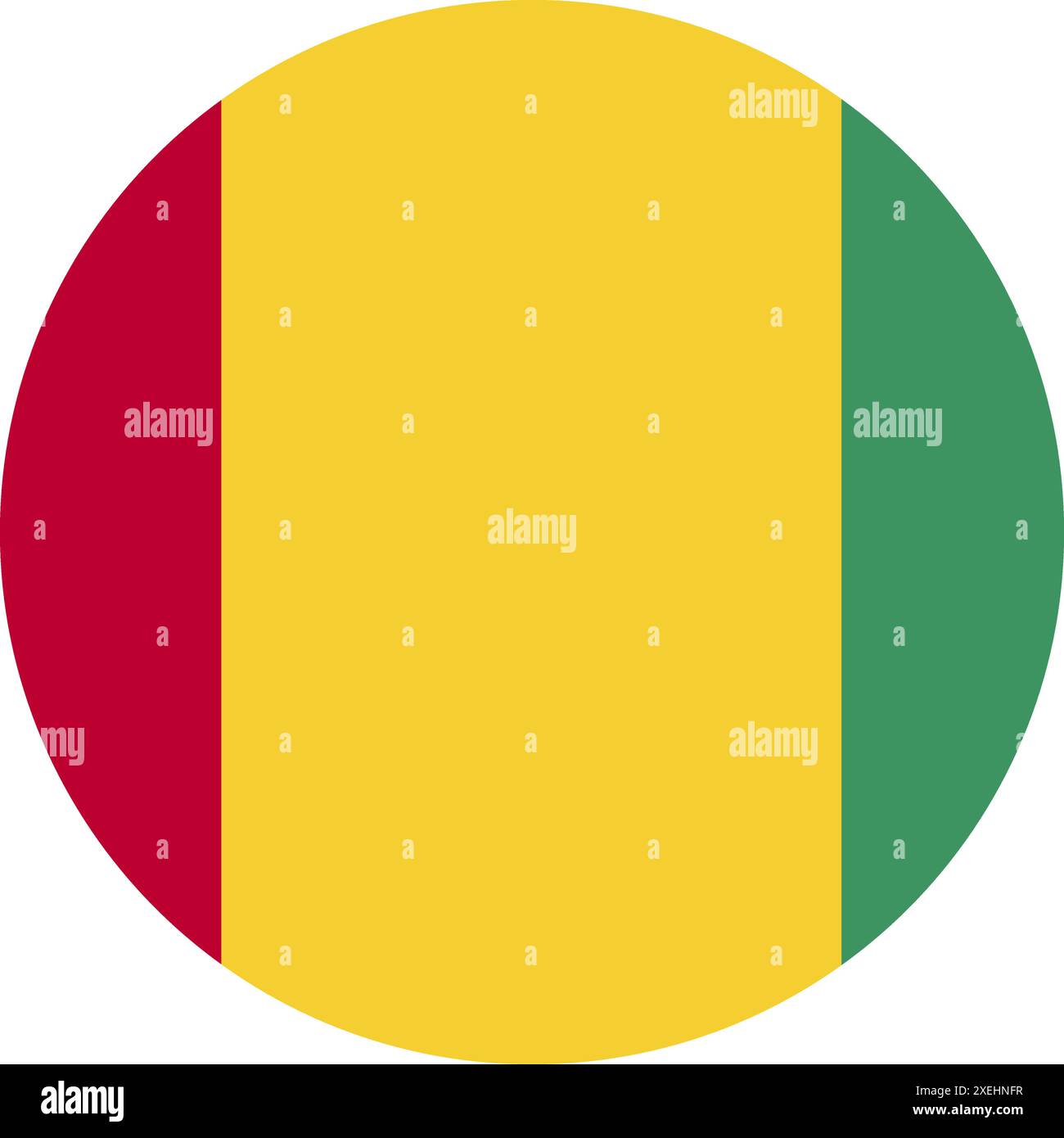 GUINEA Flag in circle vector illustration, official color, National ...