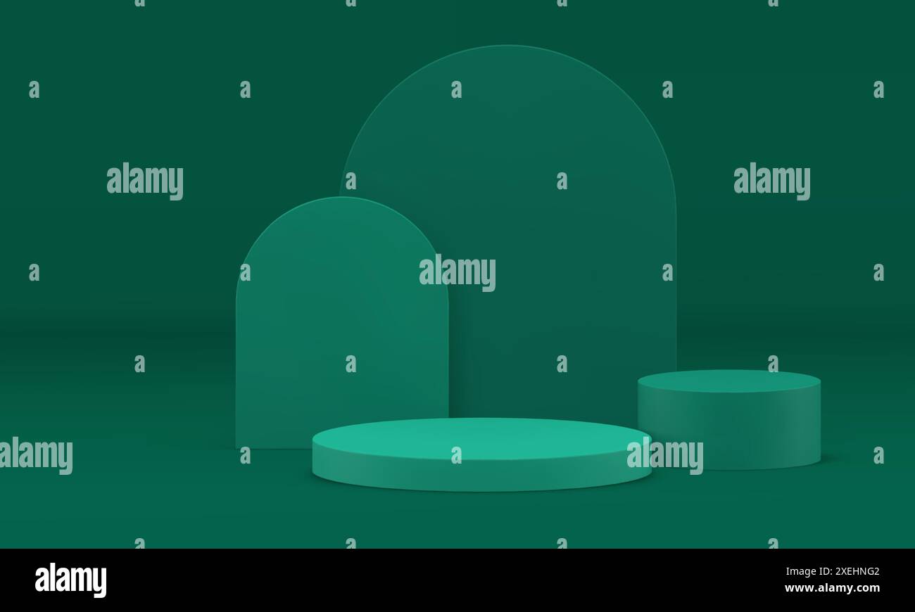 Podium 3d green display geometric basic foundation for product premium ...