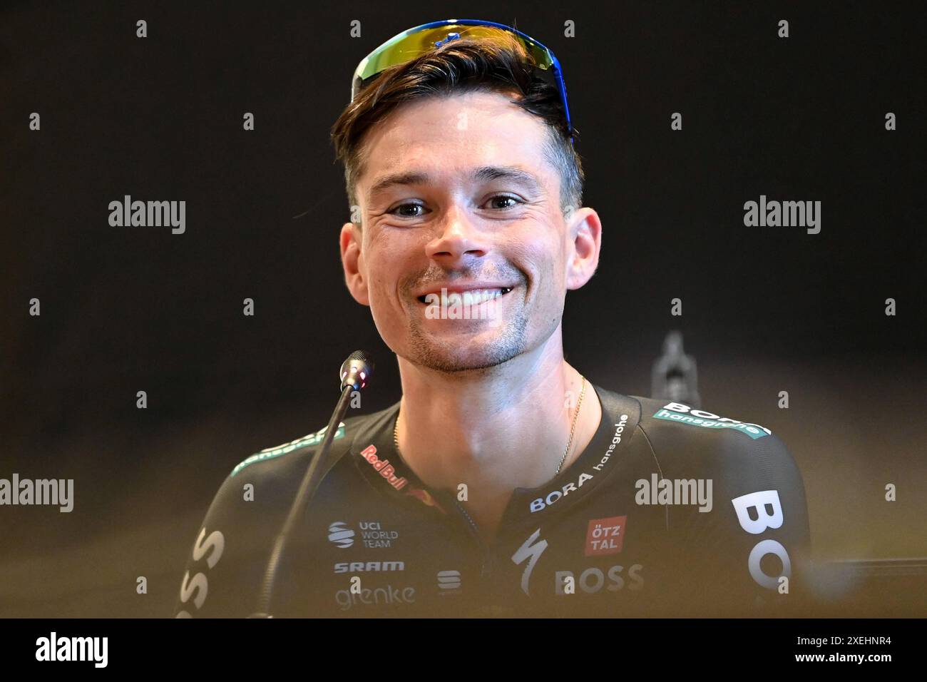 Primoz Roglic (BORA-Hansgrohe-Red Bull) portrait during press ...
