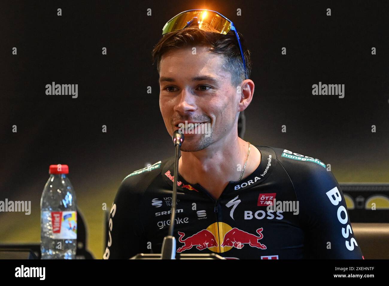 Primoz Roglic (BORA-Hansgrohe-Red Bull) portrait during press ...