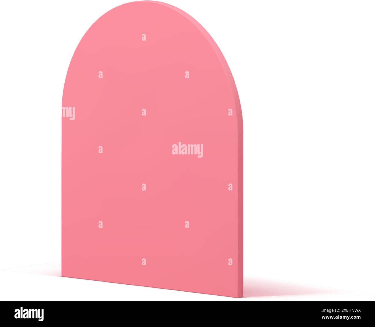 Pink semicircle wall curved vertical foundation minimal 3d icon ...