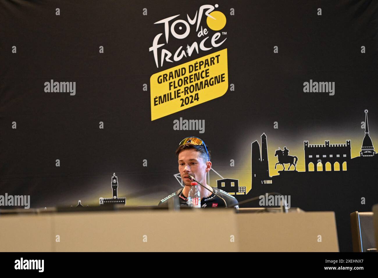 Primoz Roglic (BORA-Hansgrohe-Red Bull) portrait during press ...