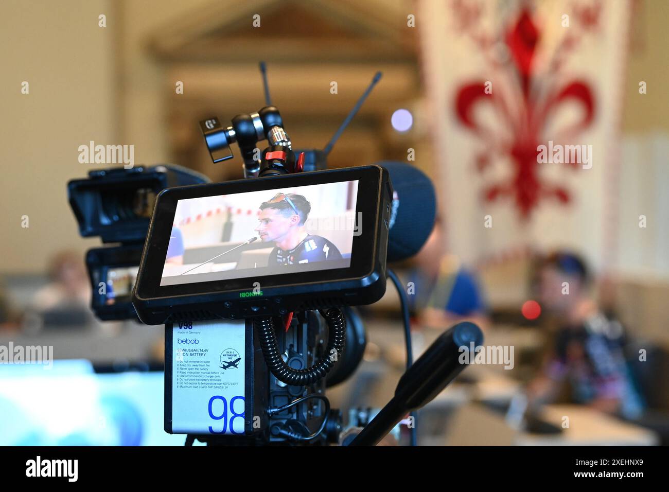Primoz Roglic (BORA-Hansgrohe-Red Bull) portrait during press ...