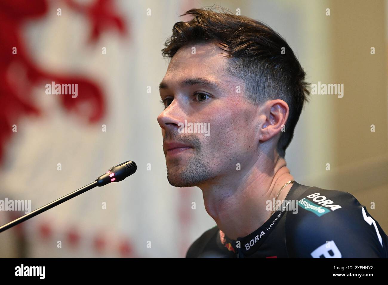 Primoz Roglic (BORA-Hansgrohe-Red Bull) portrait during press ...