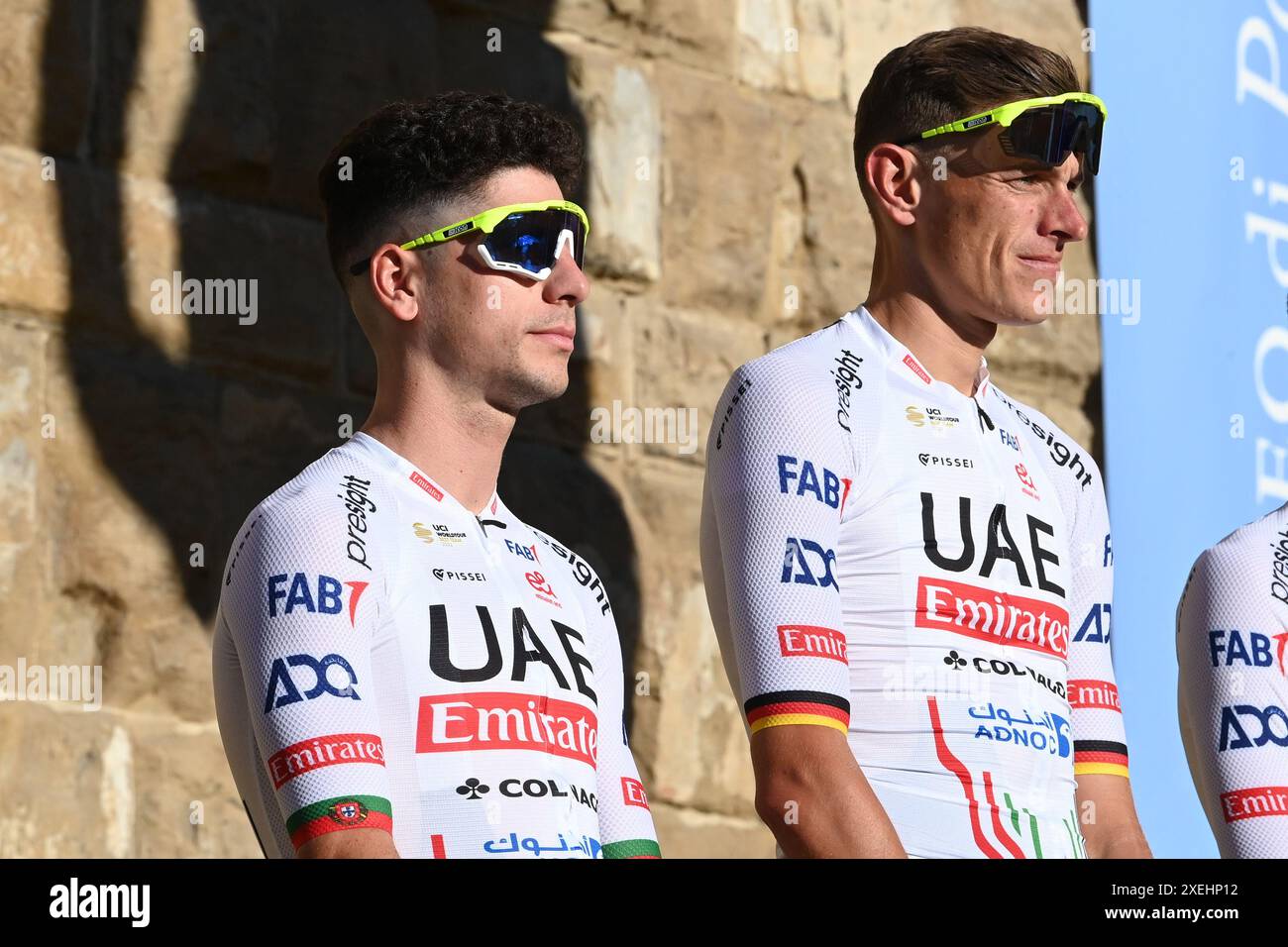 JOAO ALMEIDA and NILS POLITT (UAE team Emirates) during team ...
