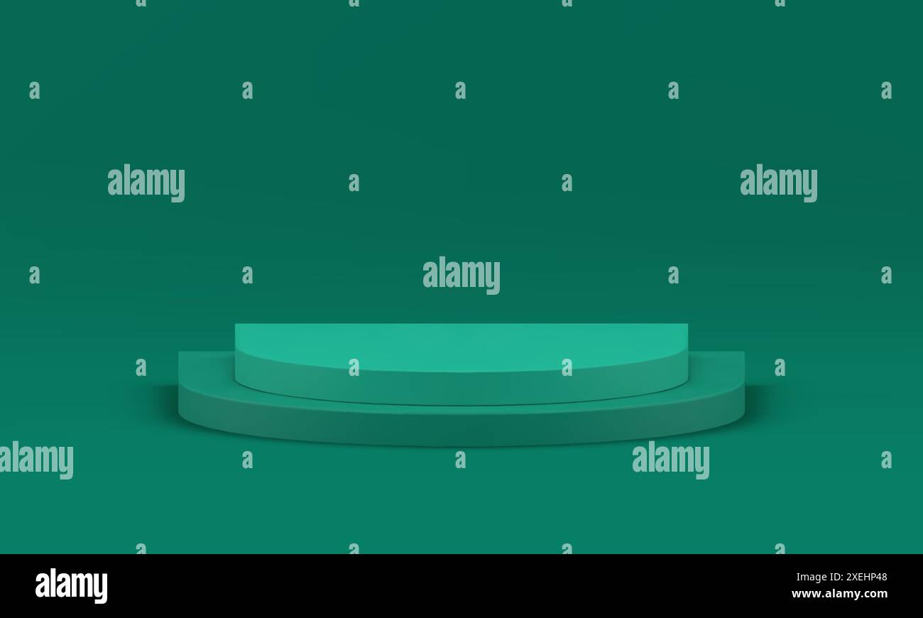 Green 3d podium award arena win competition celebration ceremony ...