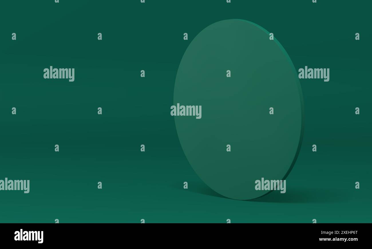 Green circle vertical block 3d decor element foundation minimal studio ...