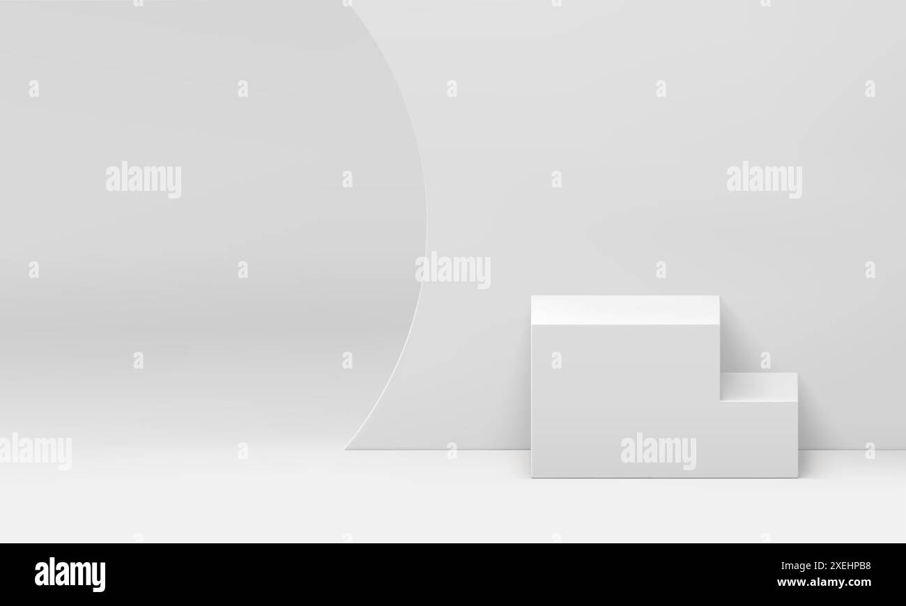 3d staircase level step pedestal basic foundation geometric structure ...