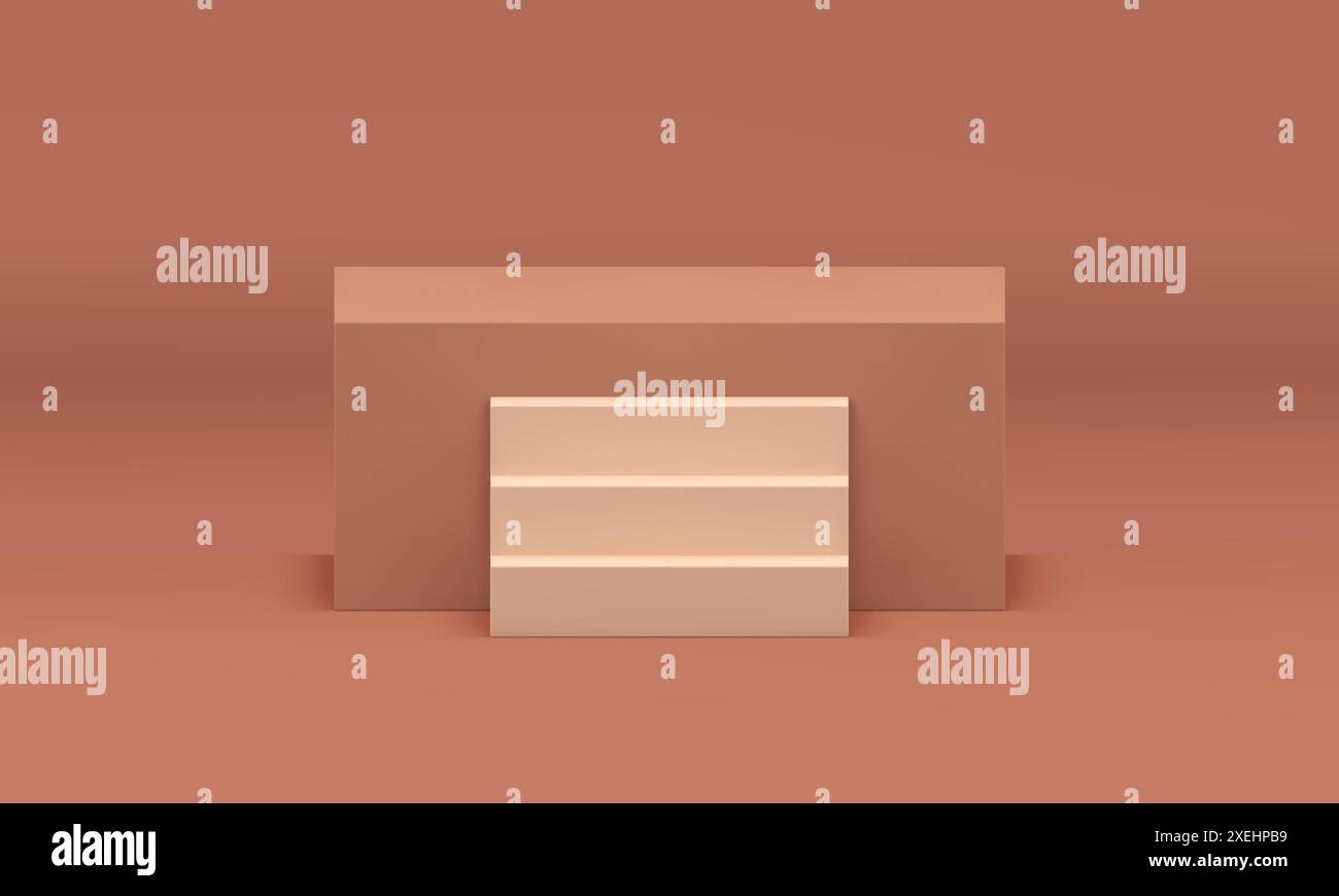 3d podium brown rectangle platform stairs best award arena achievement ...