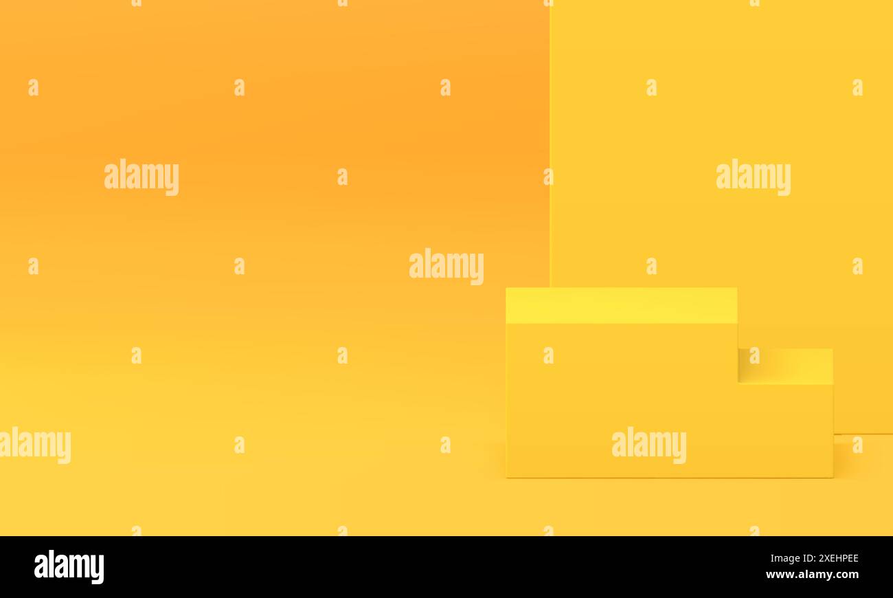 3d podium stairs yellow steps platform angular construction win ...