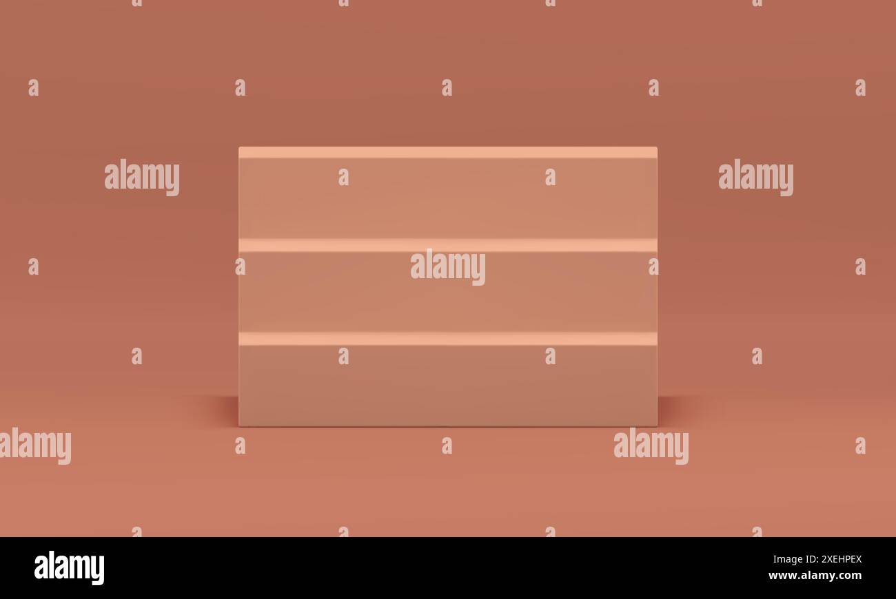 3d staircase level steps structure beige foundation pedestal ...