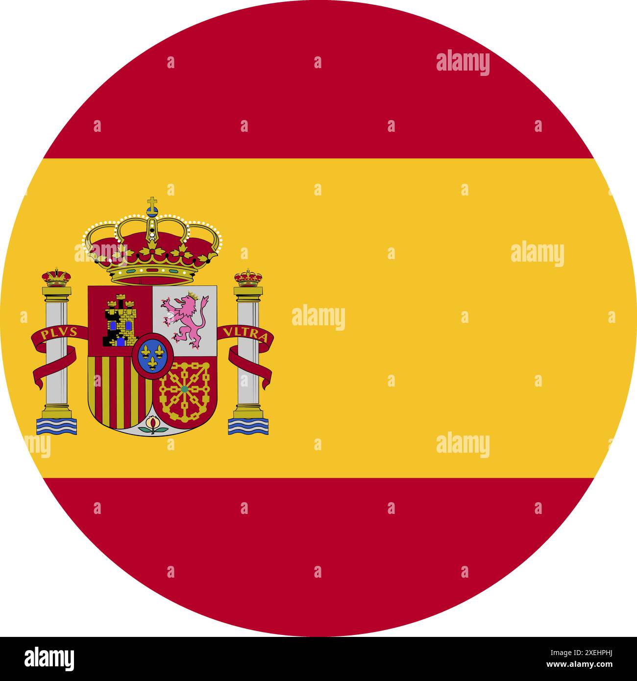 SPAIN Flag in circle vector illustration, official color, National flag ...