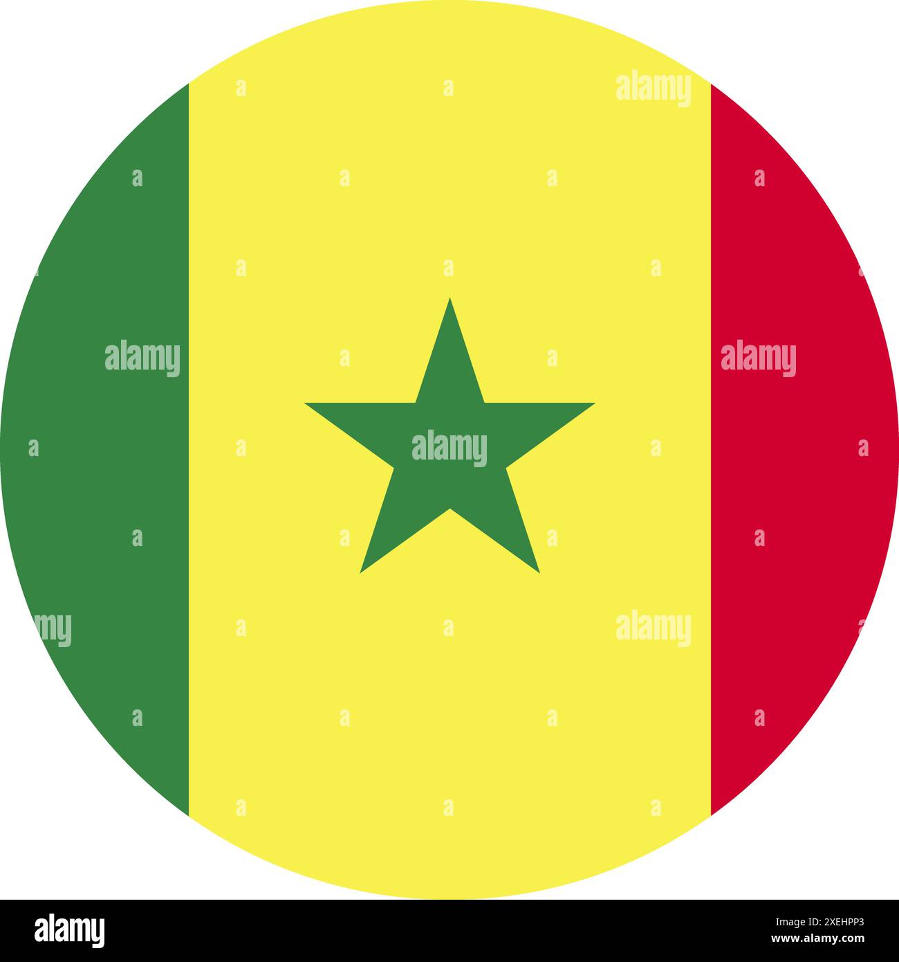 SENEGAL Flag in circle vector illustration, official color, National ...