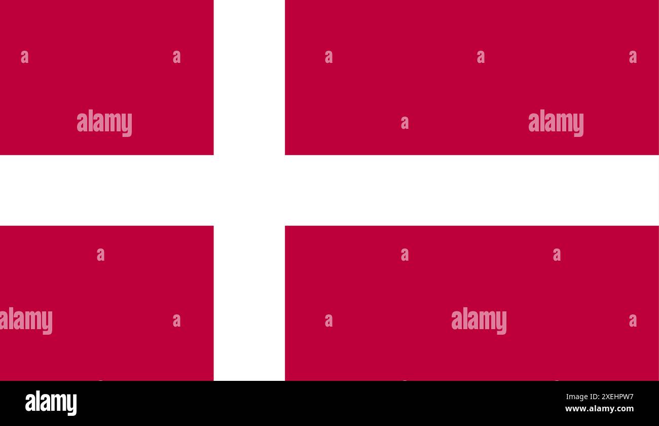 DENMARK Flag vector illustration, official color, National flag, symbol ...