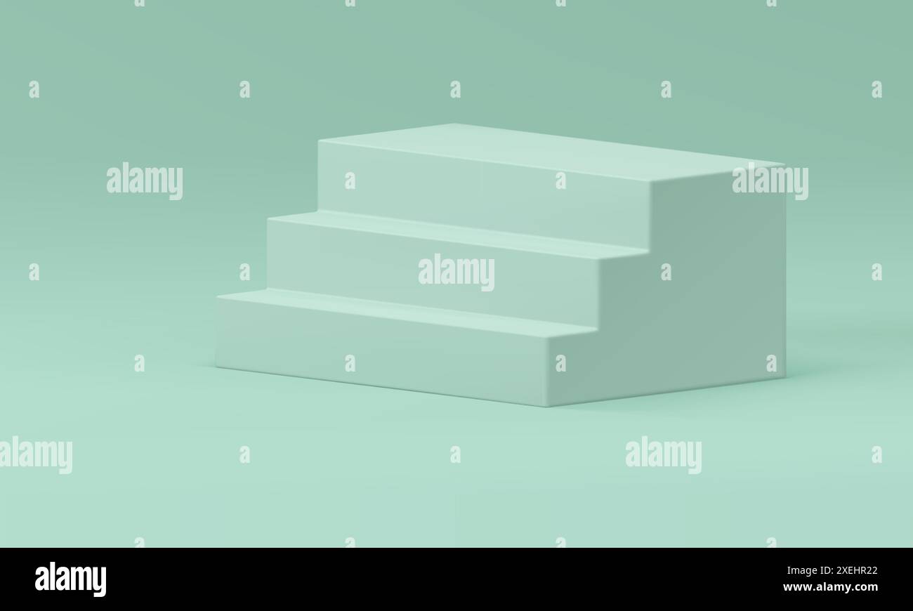 3d staircase steps podium climbing geometric structure stage award ...