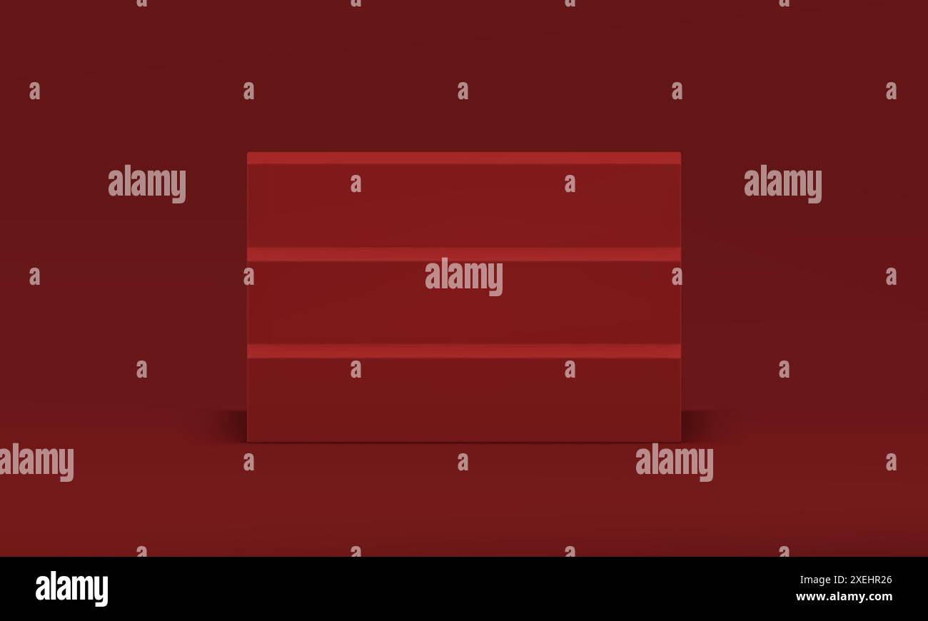 3d staircase red podium platform steps construction win aspirations ...