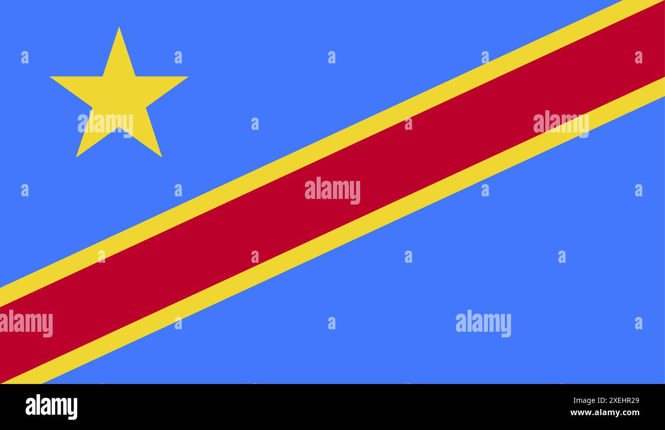 CONGO DEMOCRATIC REPUBLIC Flag vector illustration, official color ...