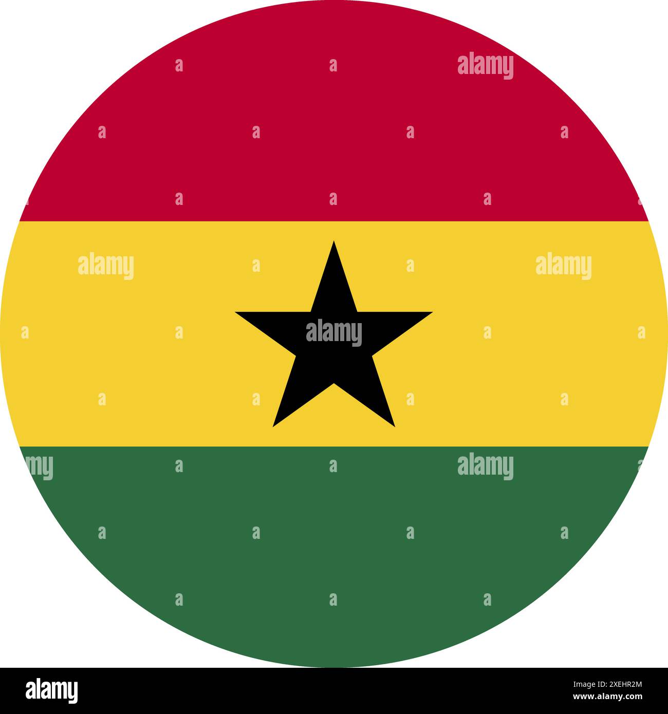 GHANA Flag in circle vector illustration, official color, National flag ...