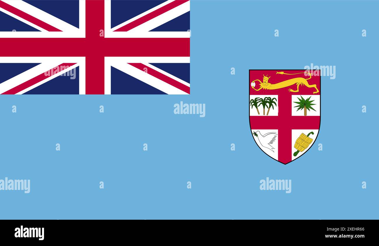 FIJI Flag vector illustration, official color, National flag, symbol of ...
