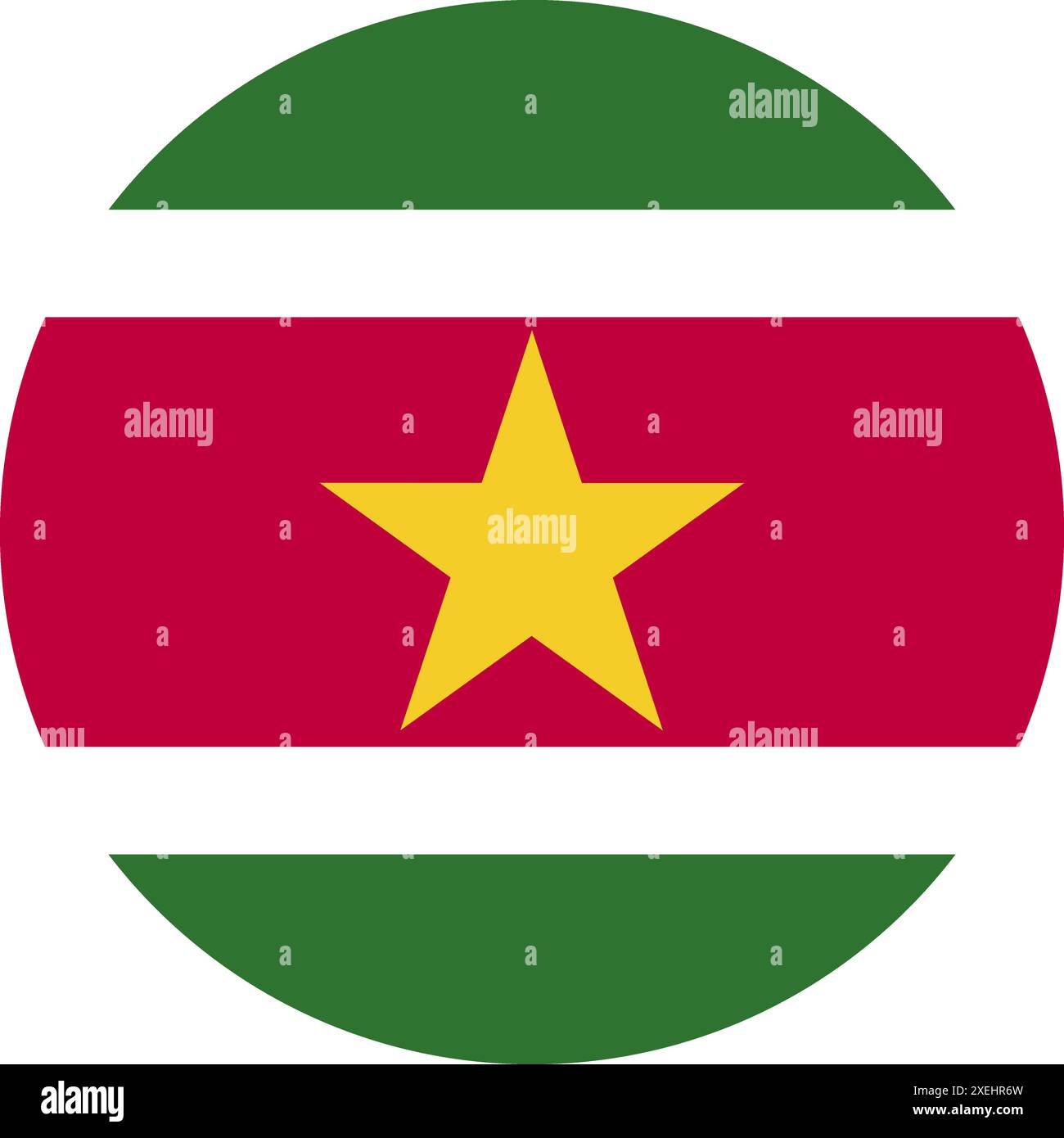 SURINAME Flag in circle vector illustration, official color, National flag, symbol of nation ...
